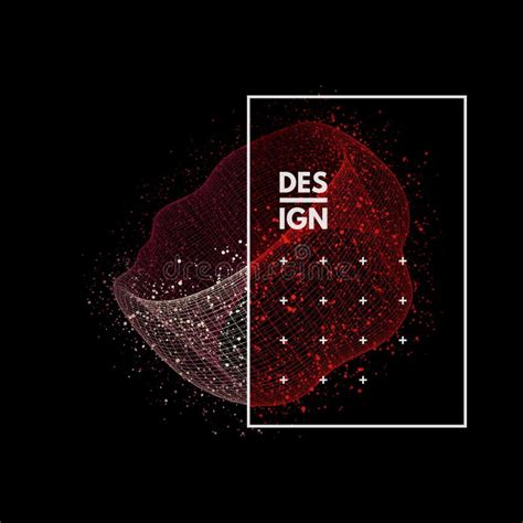 ring object with dots molecular grid 3d technology style with particle vector illustration