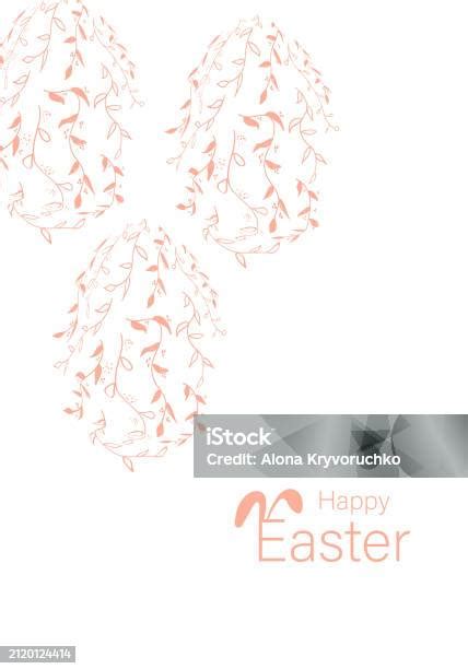 벡터 일러스트 레이 션입니다 축제 부활절 배경 와 와 사본 공백 와 Text 실루엣 부활절 달걀 부활절 토끼 부활절 장식 꽃 무늬가 있는 수직 엽서 템플릿입니다 검색에 대한