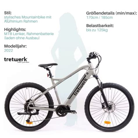 TRETWERK E Mountainbike Commander 27 5 Zoll E Bike Herren