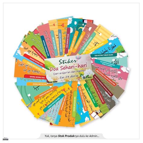 Jual KARTU DOA SEHARI HARI DARI AL QUR AN DAN HADITS ISI 24 STIKER DOA