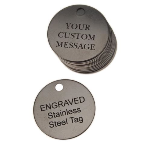 125 Inch Round Stainless Steel Custom Engraved Tag Type 304