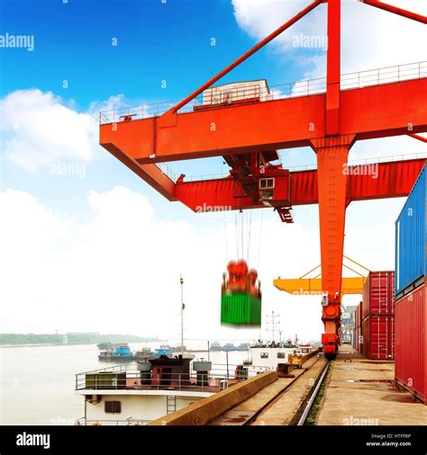 Container Operation In The Port Stock Photo Alamy