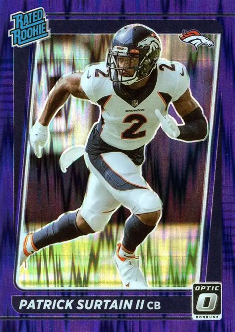 NFL Panini Donruss Optic Single Card Purple Shock Patrick Surtain II Rated Rookie ToyWiz