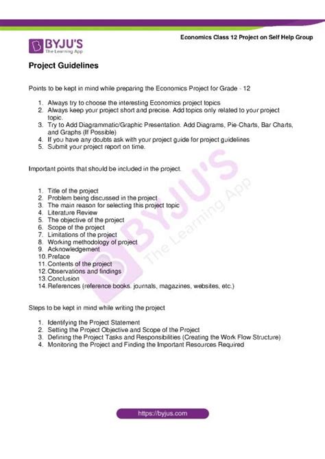 Project Topics Pdf 121116 Economics Class 12 Project On Self Help Group
