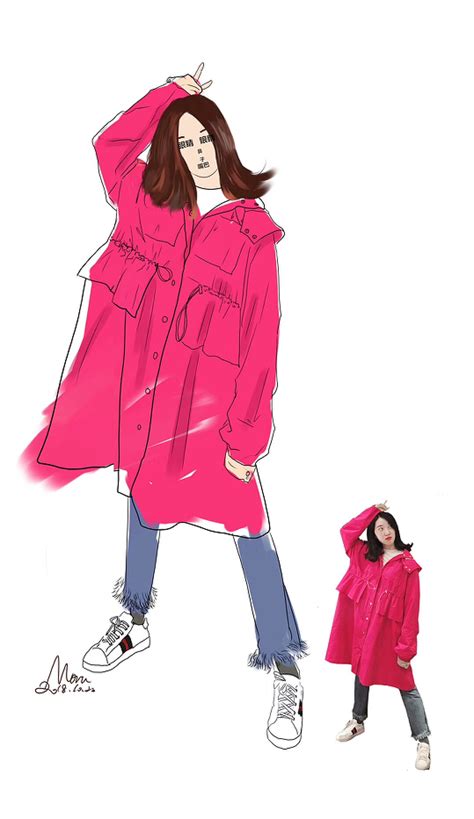 穿搭插画时尚插画文艺委员mora 站酷zcool