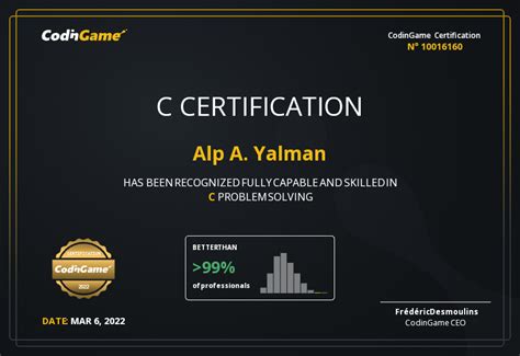 Codingame Certification
