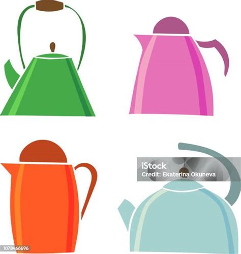 찻주전자 아이콘의 집합입니다 차 기호입니다 평면 벡터 일러스트 레이 션 가정 생활에 대한 스톡 벡터 아트 및 기타 이미지 가정 생활 가정 주방 가정의 방 Istock