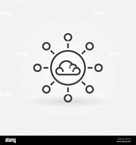 Cloud Computing Linear Vector Concept Icon Or Logo Element Stock Vector Image And Art Alamy
