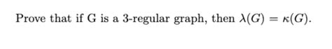 solved prove that if g is a 3 regular graph then g