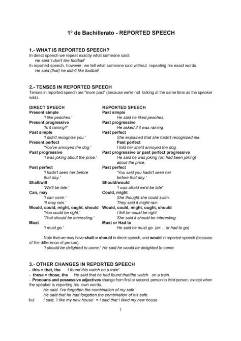 PDF Reported Speech Teoria Y Ejercicios DOKUMEN TIPS
