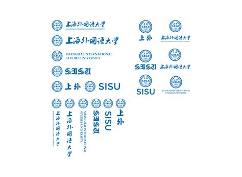 上海外国语大学校徽logo免抠png白色版和彩色版aisvg矢量素材 设计前沿