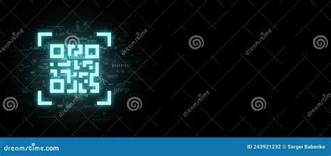 Qr Code Concept Holographic Copy Space Icon Royalty Free Stock Image