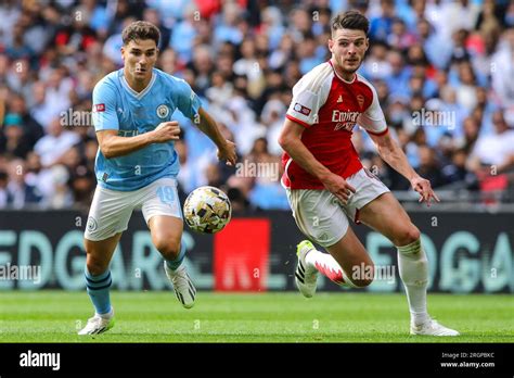 Declan Rice Of Arsenal And Julian Alvarez Of Manchester City Arsenal