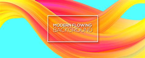 파란색 배경에 흐르는 액체 모양입니다 현대 다채로운 포스터입니다 추상 파시 색 흐름배경 커버 배너 전단지에 대한 브러시 스트로크와 예술 디자인 3d 벡터 일러스트 Eps10