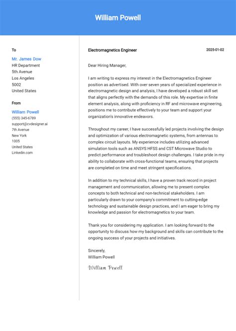 20 Instrumentation Engineer Cover Letter Examples And Templates For
