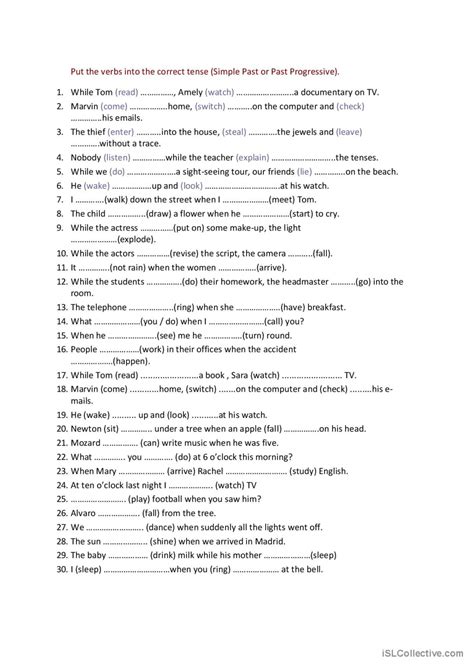 Choose The Correct Tense Verb Past English Esl Worksheets Pdf Doc