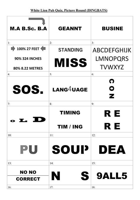 Printable Pub Quiz Answer Sheet Template Printable Word Searches