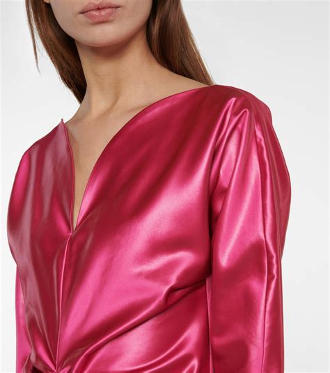 Marni Ruched Satin Midi Dress Marni