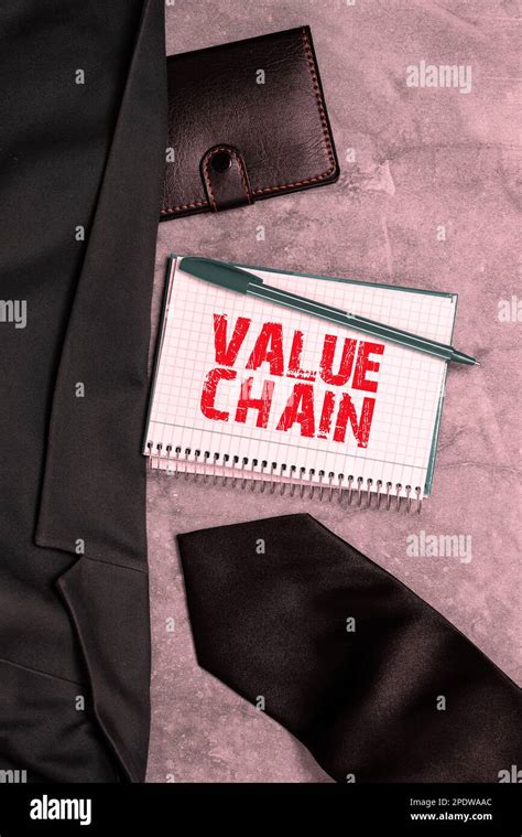 Hand Writing Sign Value Chain Word For Business Manufacturing Process Industry Development