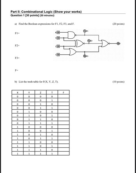 Solved Part II Combinational Logic Show Your Chegg