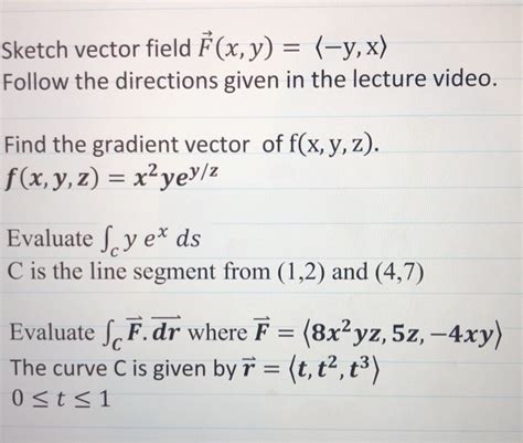 Solved Sketch Vector Field F X Y Y X Follow The Chegg