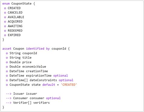 Sardcoin Coupon Model In Hyperledger Composer Source 26