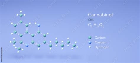 Cannabinol Molecule Molecular Structures Psychoactive Cannabinoid 3d Model Structural