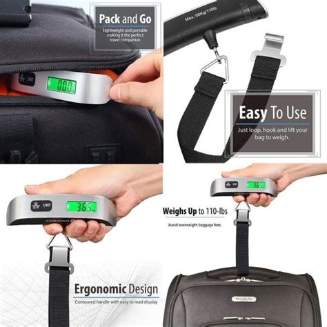 50kg Digital Luggage Scale Lcd Display Backlight Temperature Sensor
