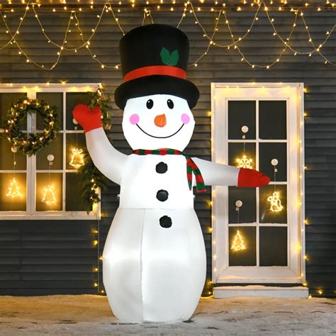 Homcom 8 Ft Tall Outdoor Lighted Airblown Inflatable Christmas Lawn