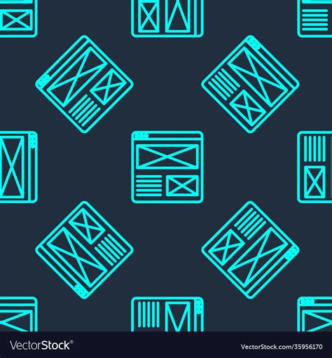 Green Line Browser Window Icon Isolated Seamless Vector Image