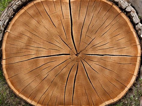 Premium Photo A Wooden Log With A Circular Pattern Of A Tree With A