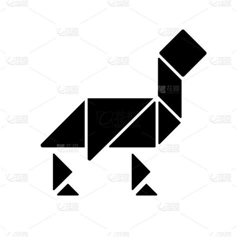 七巧板黑色字形图标