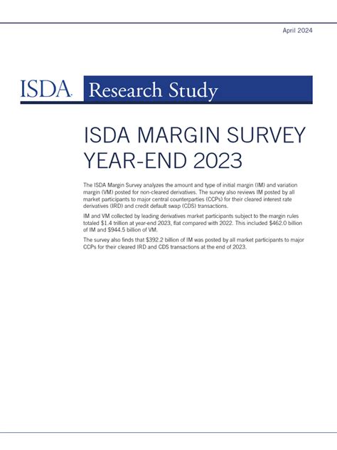 Isda Margin Survey Year End 2023 Pdf Derivative Finance Credit Default Swap