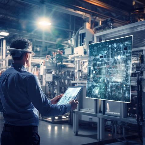 Premium Photo Factory Digitalization Two Industrial Engineers Use