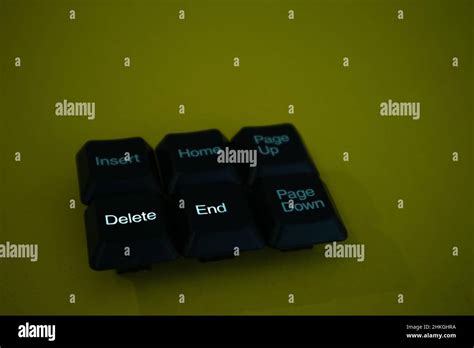 Navigation Keys Of A Computer Keyboard Delete And End Key Highlighted Stock Photo Alamy