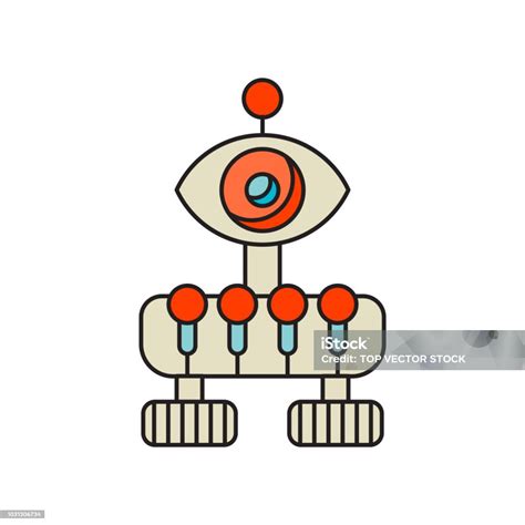 Vektor Ikon Robot Terisolasi Pada Latar Belakang Putih Tanda Robot