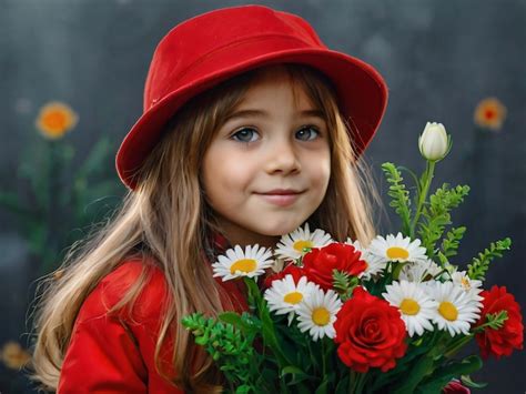Cute Girl With A Flower Images Free Download On Freepik