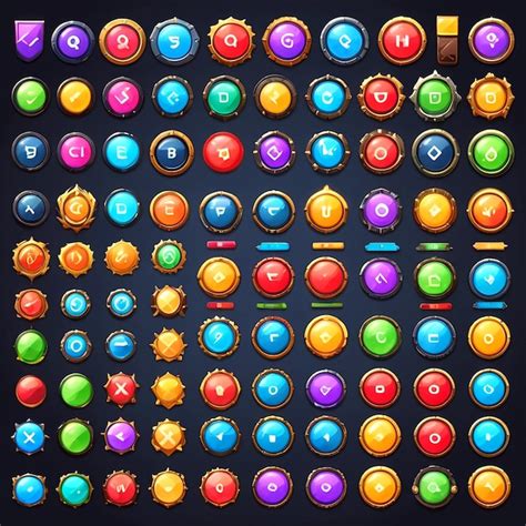 Premium Vector Colorful Vector Set Of Game Buttons And Frames