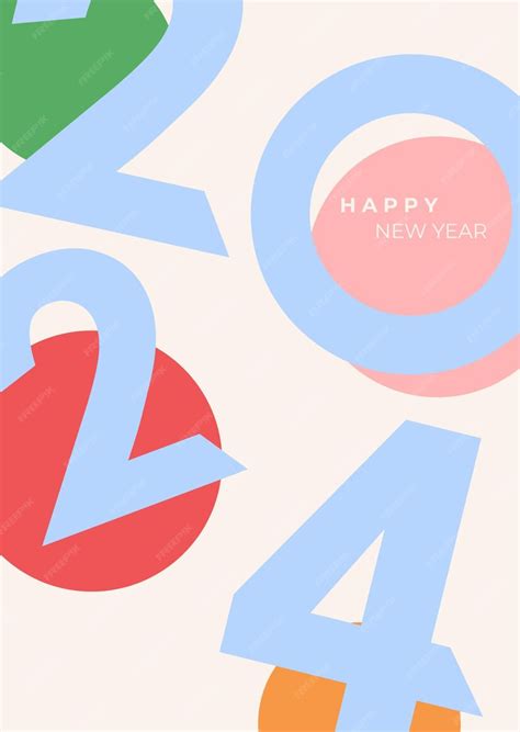 Premium Vector Cover Design Of 2024 Happy New Year Strong Typography