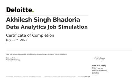 Just Completed The Deloitte Forage Internship Data Analytics