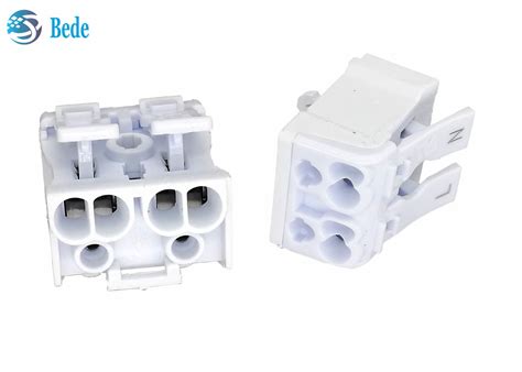 2 Poles Pa66 Quick Terminal Blocks Lever Nuts 450v 24a Push In Connector Block