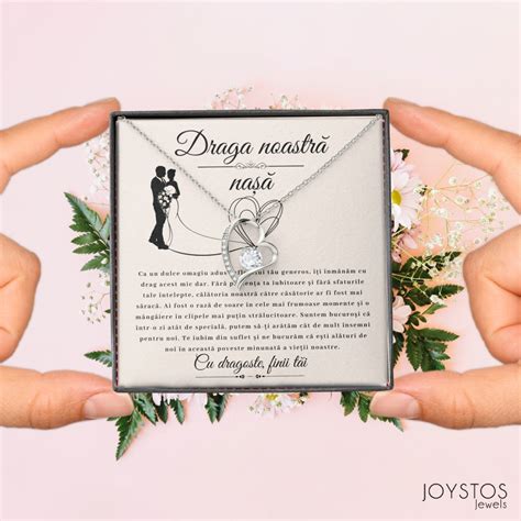 Set Colier Argint Cu Pandant Inima Curbata Placat Cu Aur Alb K JOYSTOS Si Card Foto Cu
