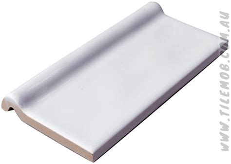 White Gloss Capping Attached Subway Tile 75x150mm The Tile Mob