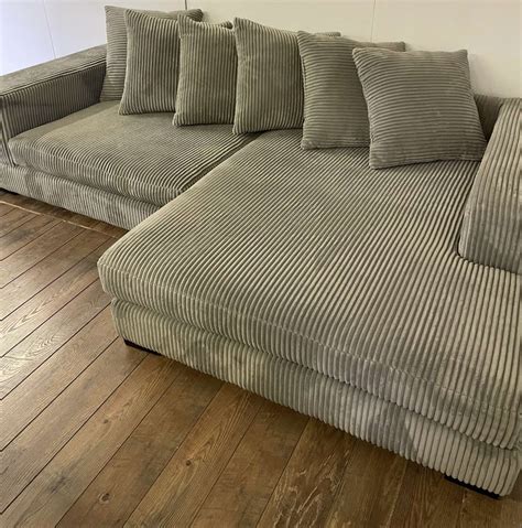 Used Gray Corduroy Sectional Oneup Furniture Philadelphia Pa