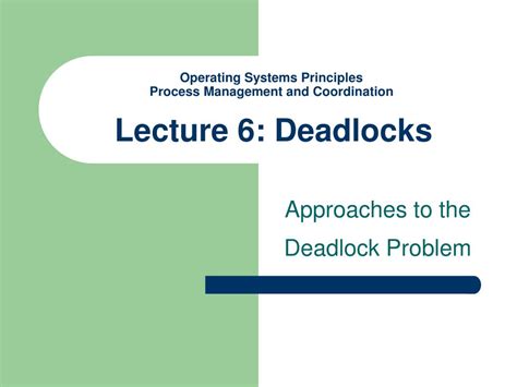 Ppt Operating Systems Principles Process Management And Coordination
