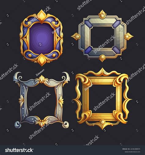 Game Ui Frames Gold Medieval Menu Stock Vector Royalty Free 2236388975 Shutterstock