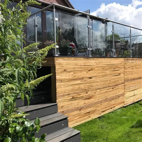 Frameless Aluminium U Channel Profile Balcony Glass Railing System Glass Railing System And
