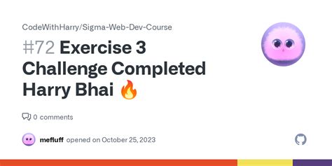 Exercise 3 Challenge Completed Harry Bhai 🔥 · Issue 72 · Codewithharry