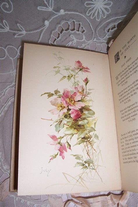 Rare Victorian 1894 Book With 12 Cklein Flower Color Lithographs Roses