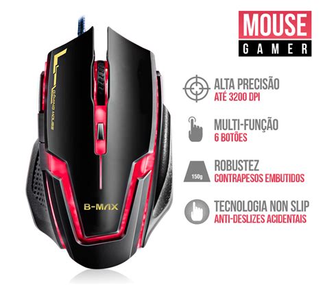 Mouse Gamer Profissional B Max X Gaming Dpi Es